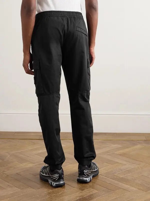 Stone Island Tapered Cotton-blend Trousers