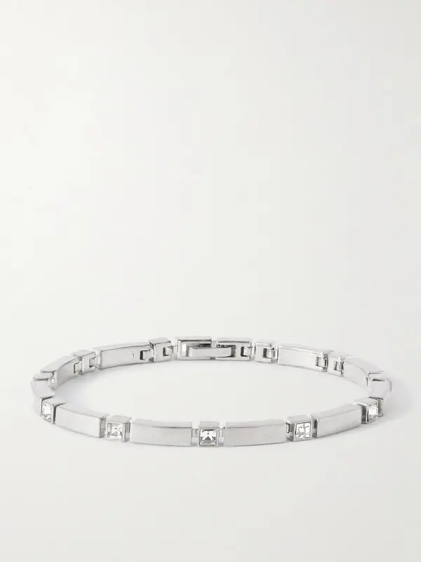 Saint Laurent Crystal-embellished Bracelet - Silver