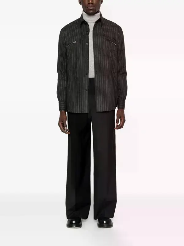 Iceberg Pinstripe Zip-pocket Shirt
