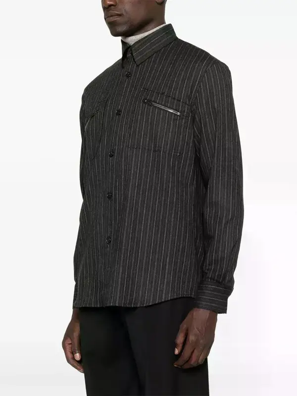 Iceberg Pinstripe Zip-pocket Shirt