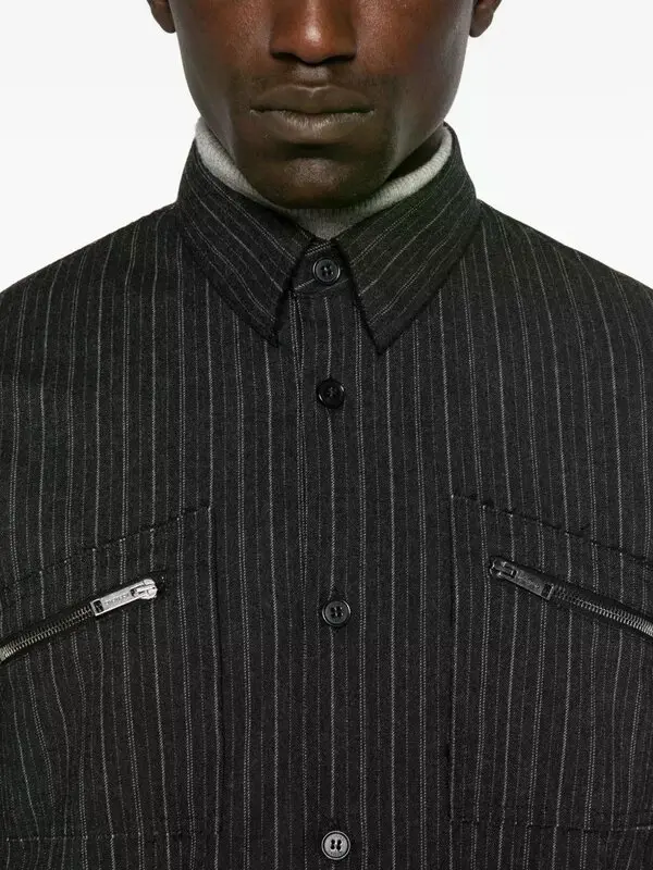 Iceberg Pinstripe Zip-pocket Shirt