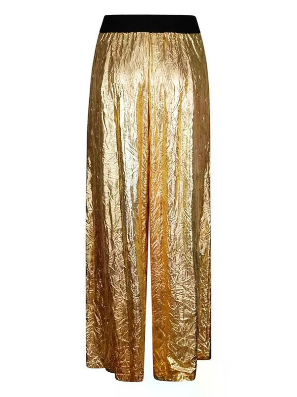 MARIA CALDERARA Metallic-effect Wide Leg Trousers