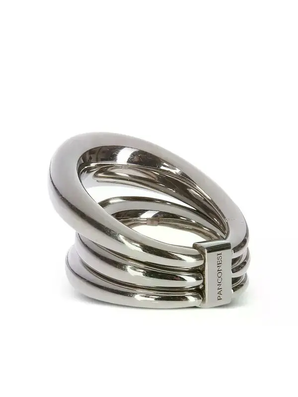 PANCONESI Blow Up Solar Triple-band Ring - Silver