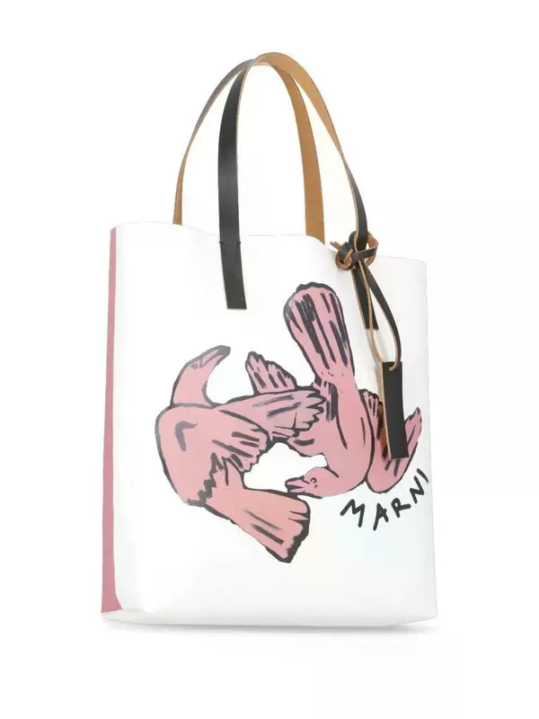 Marni Medium Bird-print Tote Bag