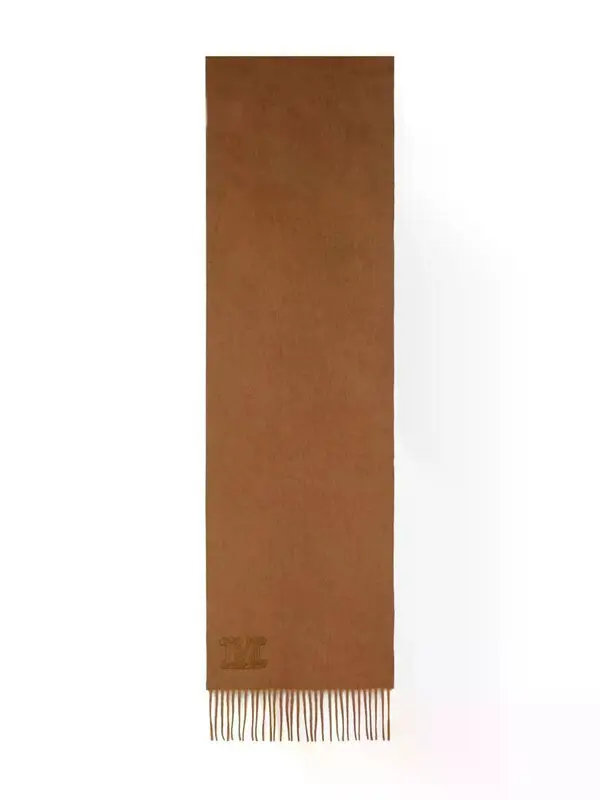 Max Mara Embroidered-monogram Fringe Scarf