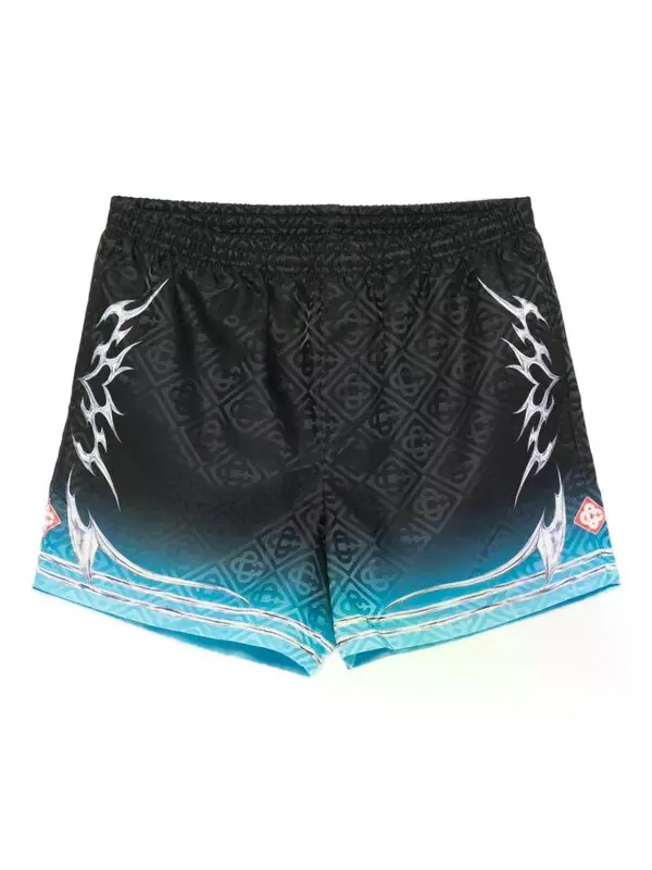 Casablanca Graphic-print Swim Shorts - Black