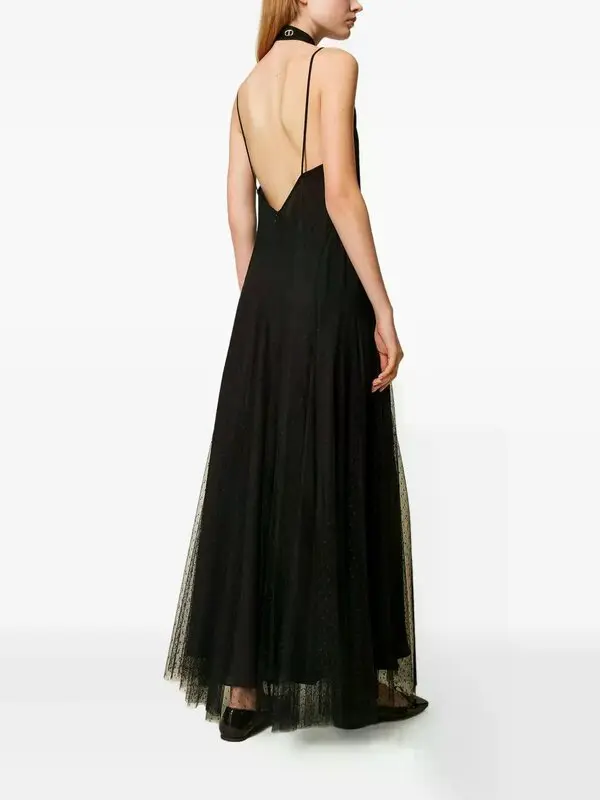 TWINSET Sleeveless Tulle Maxi Dress