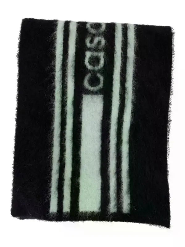 Casablanca Logo-stripe Scarf - Black