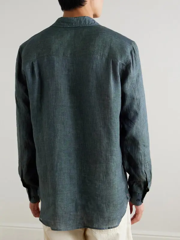 Orlebar Brown Justin Linen Shirt - Blue