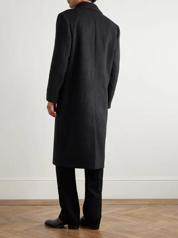 NILI LOTAN Bennett Double-breasted Brushed-wool Coat