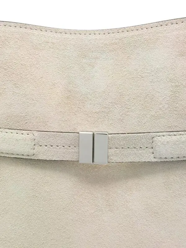 TOTEME Belted Suede Bucket Bag - Grey