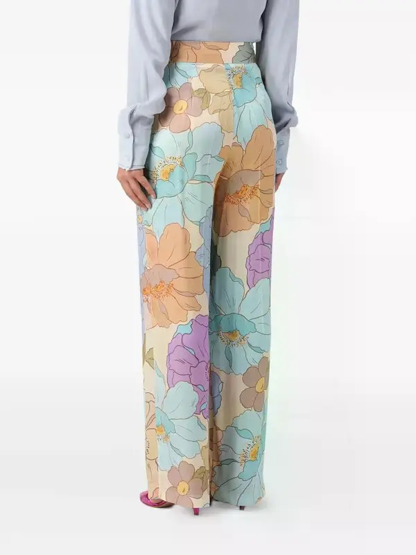 KAOS Floral-print Wide Leg Trousers