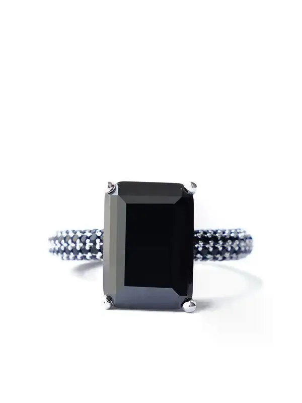 IZABEL DISPLAY Mega Rectangle-shaped Zirconia Ring - Black