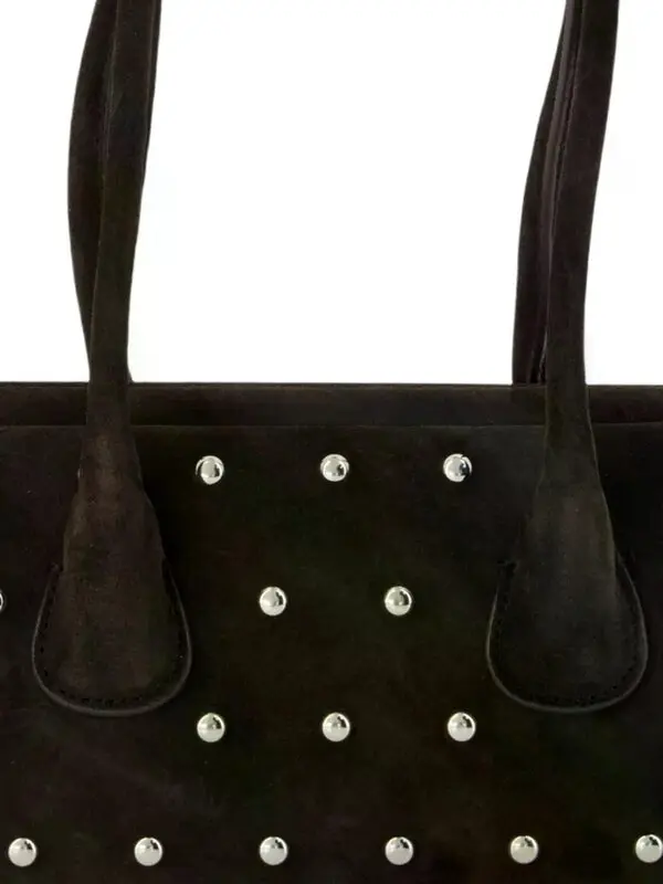 OSOI Mini Boat Suede Stud-embellished Shoulder Bag - Black
