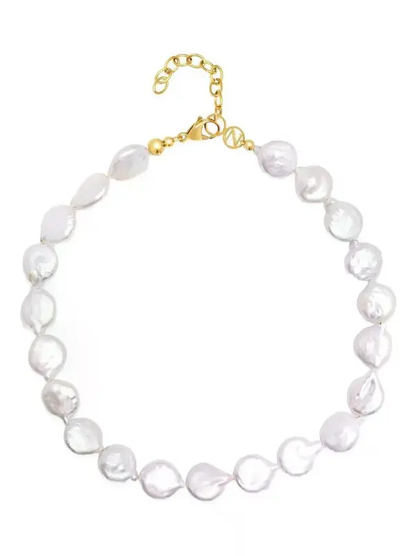 NIALAYA JEWELRY Como Flat-pearl Choker Necklace - White