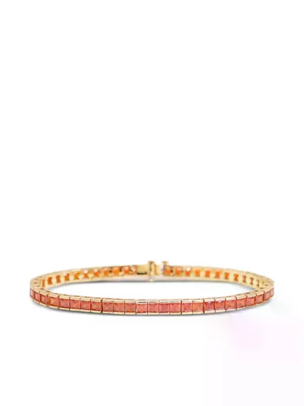 IZABEL DISPLAY Square Tennis Bracelet - Orange