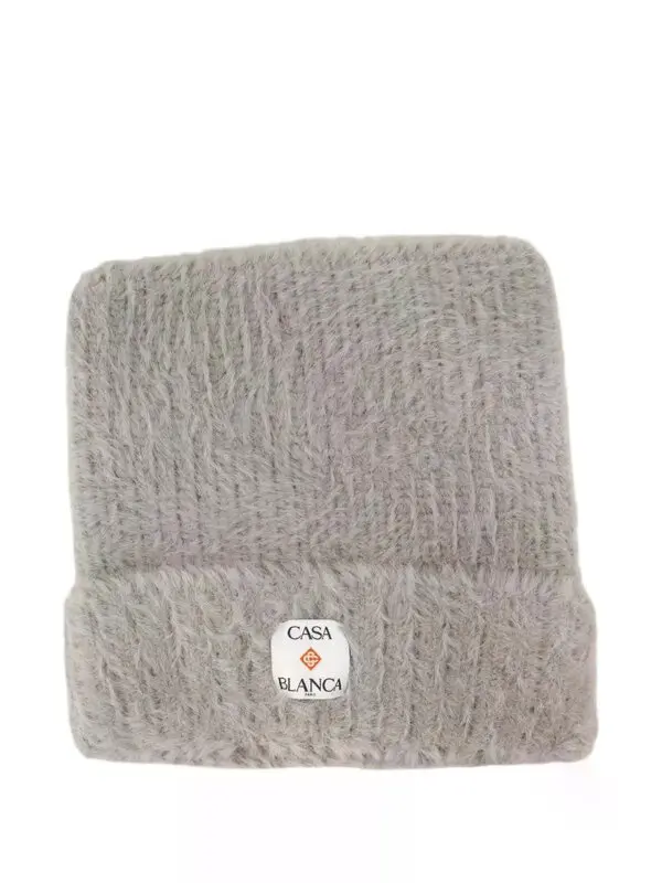 Casablanca Fluffy Square Beanie - Grey