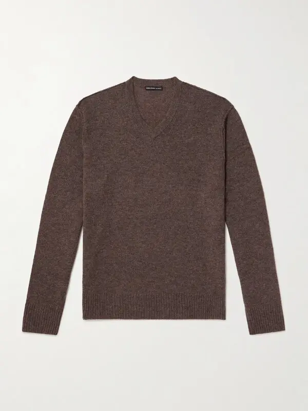JAMES PERSE Cashmere V-neck Sweater - Brown