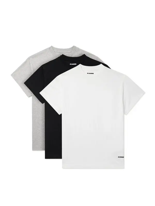 JIL SANDER Set Of Three Cotton-jersey T-shirts - Multi