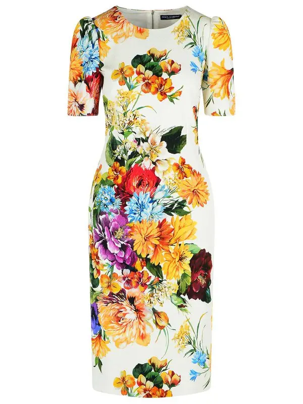 Dolce & Gabbana Bouquet Print Cretonne Dress - Multicolor