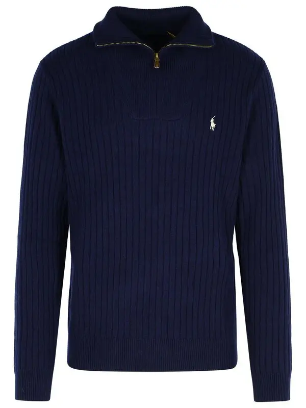 Polo Ralph Lauren Wool And Cotton Sweater - Navy