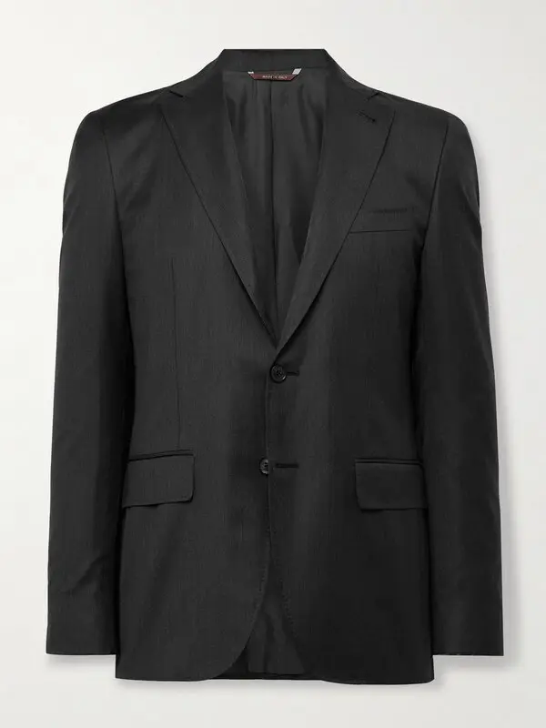 Canali Kei Slim-fit Unstructured Super 150s Wool Blazer - Gray