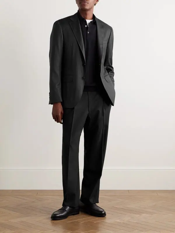 Canali Kei Slim-fit Unstructured Super 150s Wool Blazer - Gray