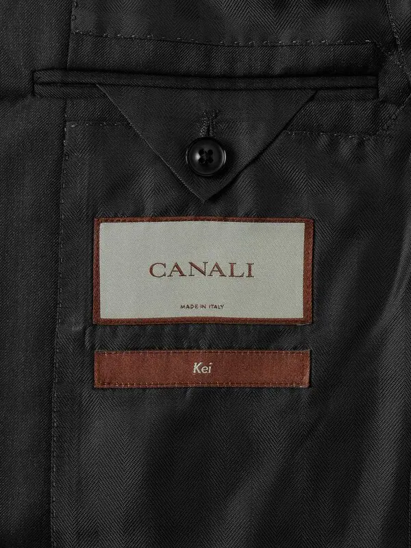 Canali Kei Slim-fit Unstructured Super 150s Wool Blazer - Gray