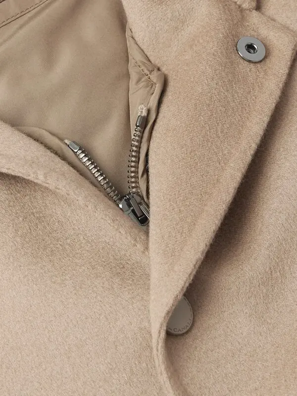 Canali Layered Wool And Cashmere-blend Bomber Jacket