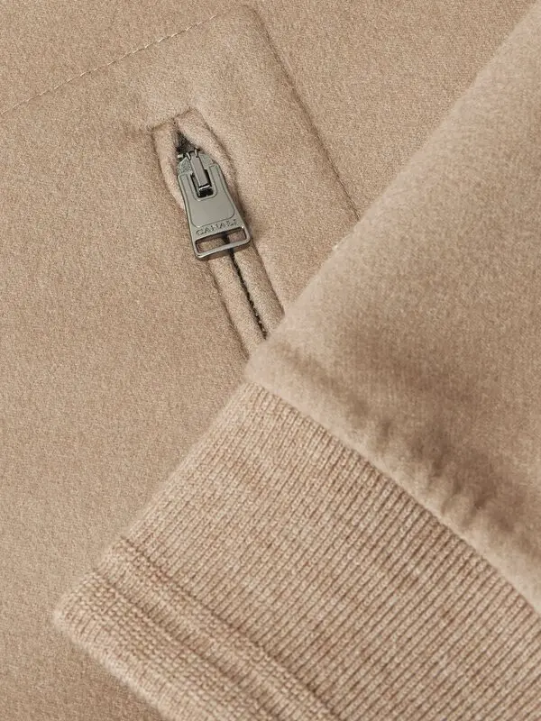 Canali Layered Wool And Cashmere-blend Bomber Jacket