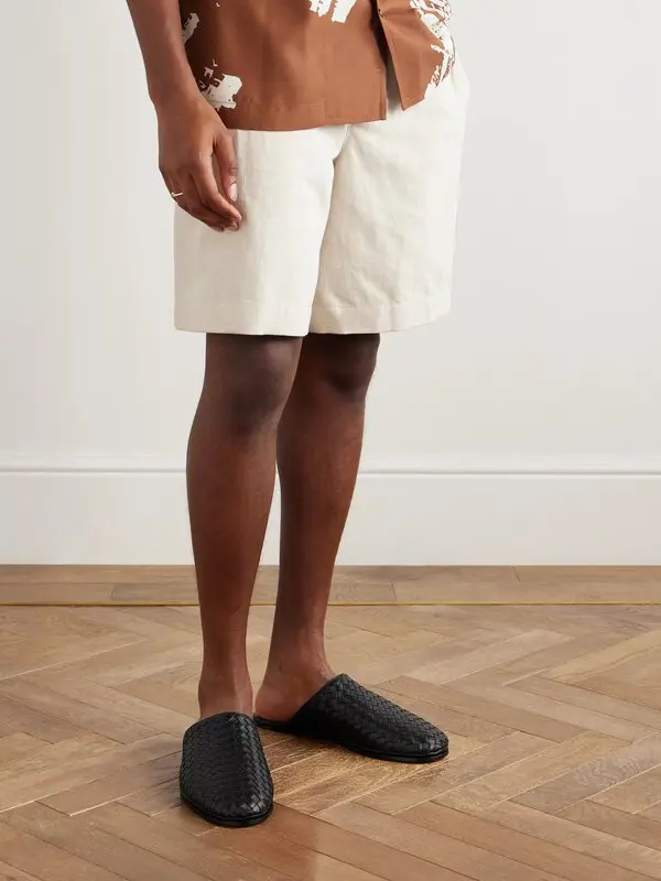Bottega Veneta Intrecciato Leather Slippers