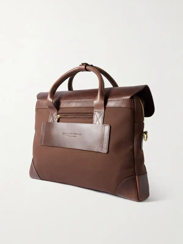 Bennett Winch Cotton-canvas And Full-grain Leather Briefcase