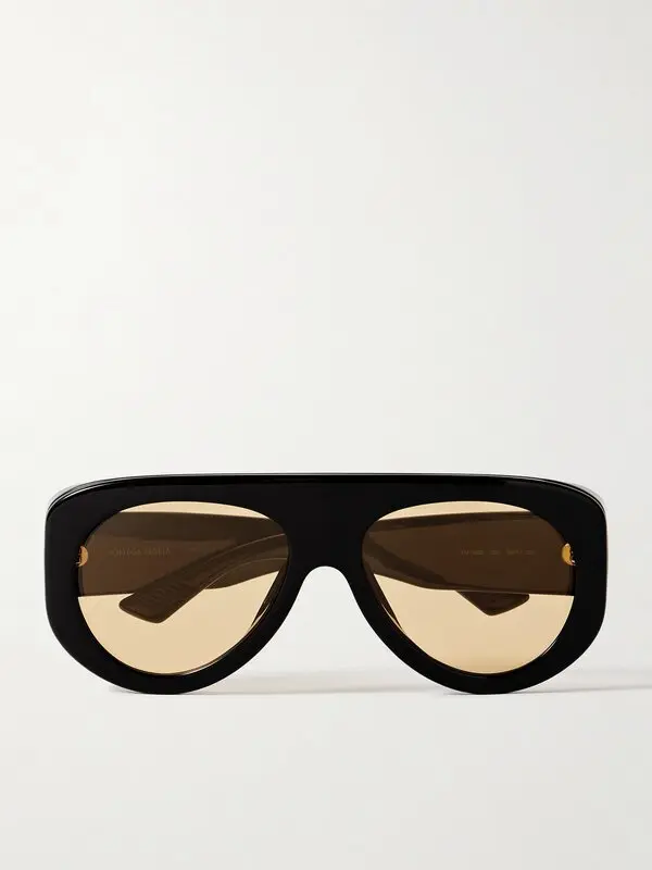 Bottega Veneta Aviator-style Acetate Sunglasses - Black