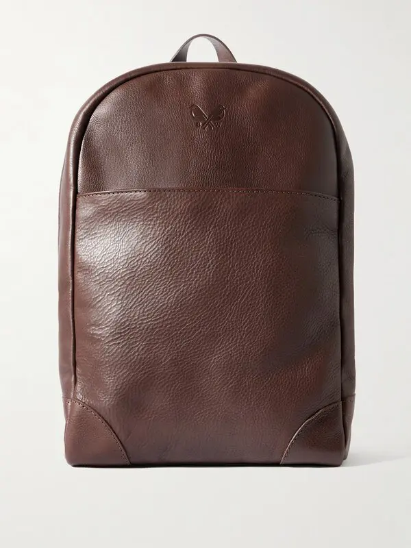 Bennett Winch Logo-debossed Full-grain Leather Backpack - Brown