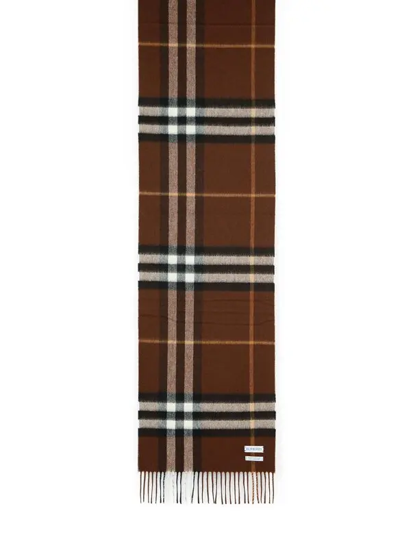 Burberry Mu Giant Check' Cashmere Scarf - Brown