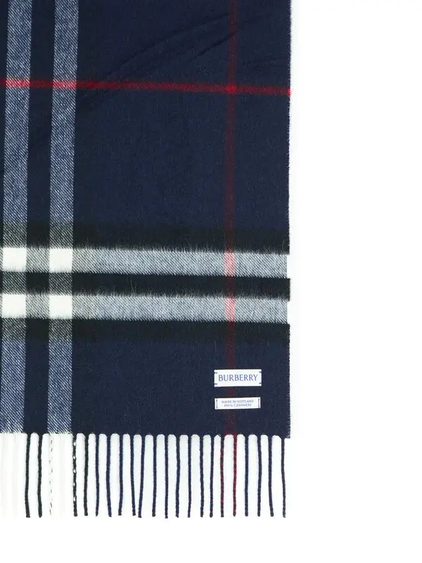 Burberry Mu Giant Check' Cashmere Scarf - Navy