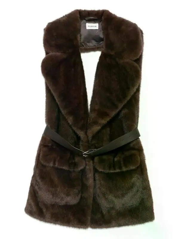 P.a.r.o.s.h Belted Faux Fur Gilet