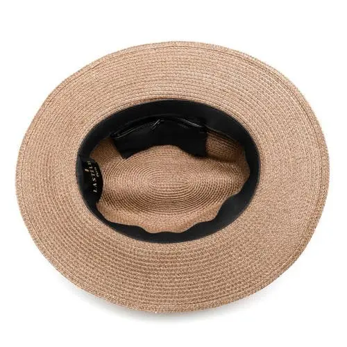 LASTELIER Portofino Straw Sun Hat With Contrasting Ribbon - Orange