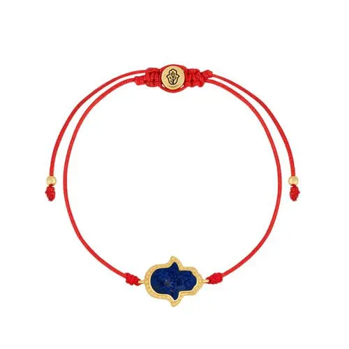 KARMA AND LUCK Soul's Gratitude Hamsa Lapis Lazuli Red String Bracelet - Red/blue