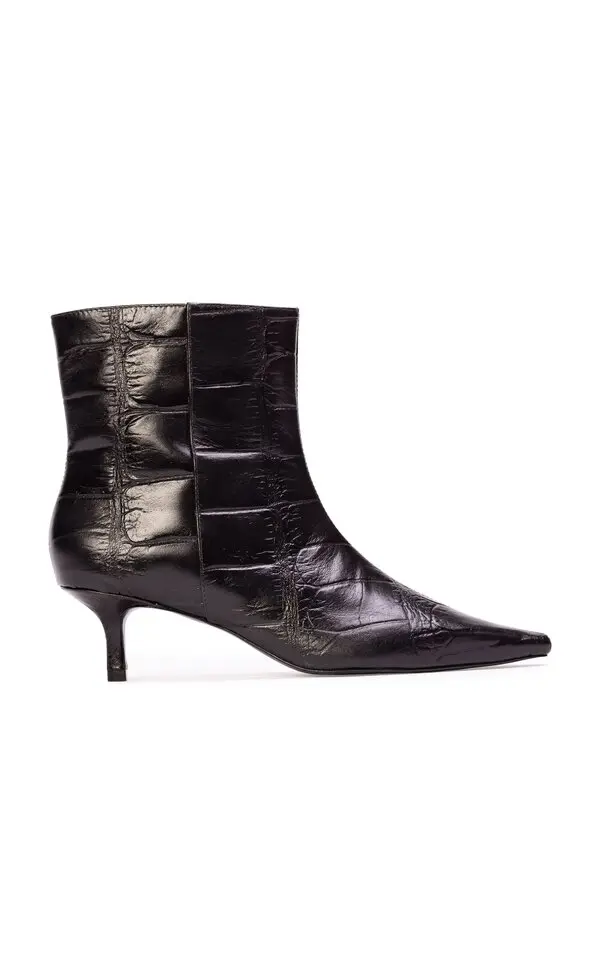 BLACK SUEDE STUDIO Ember Croc-effect Ankle Boots