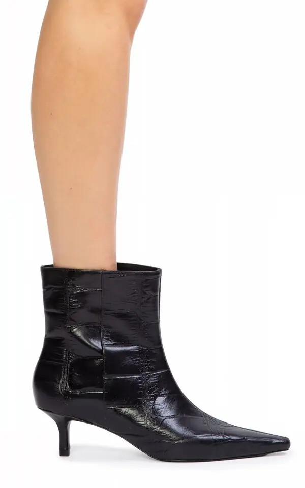 BLACK SUEDE STUDIO Ember Croc-effect Ankle Boots