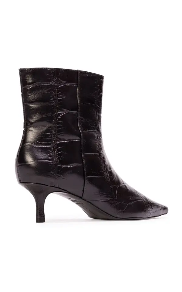 BLACK SUEDE STUDIO Ember Croc-effect Ankle Boots