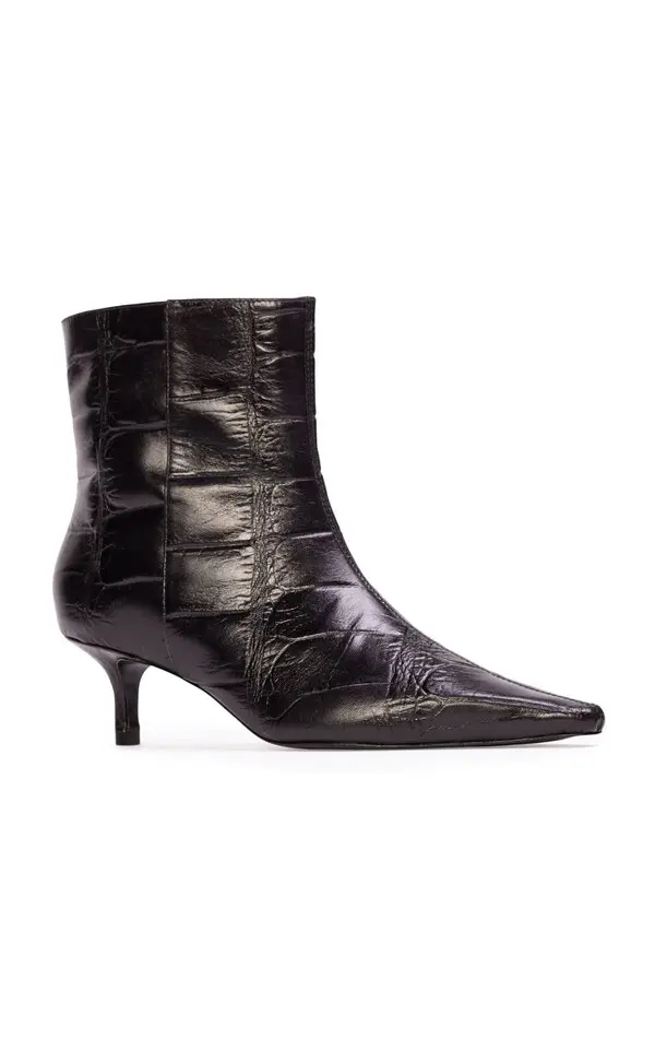 BLACK SUEDE STUDIO Ember Croc-effect Ankle Boots