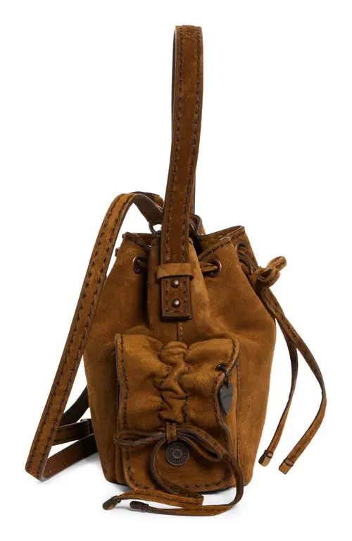 Acne Studios Mini Multipocket Suede Bucket Bag