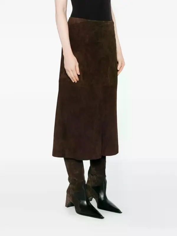 ARMA Suede A-line Midi Skirt