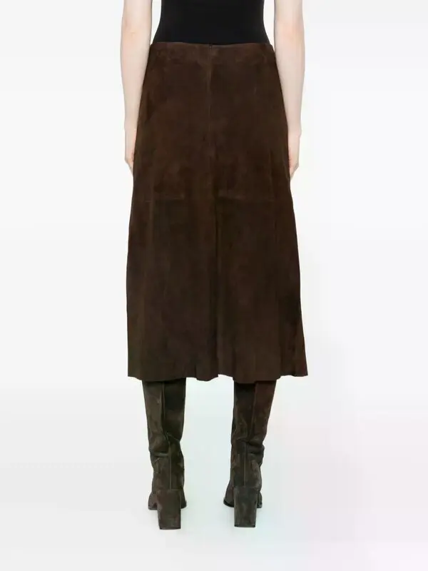 ARMA Suede A-line Midi Skirt