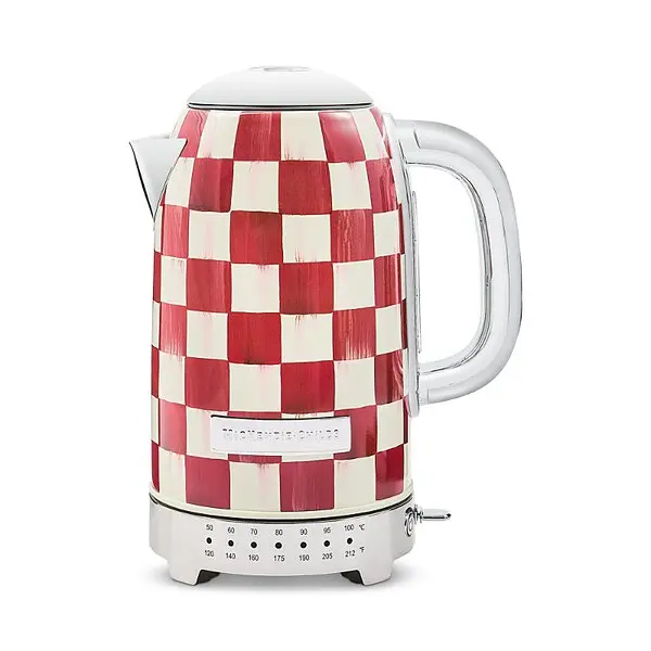 MACKENZIE-CHILDS Electric Kettle - Cherry Check
