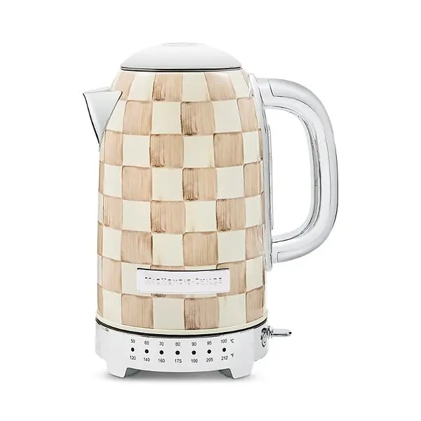 MACKENZIE-CHILDS Electric Kettle - Mocha Check