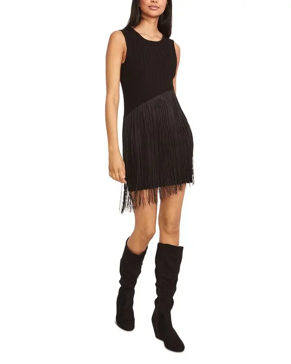 THE GOOD JOURNEY Fringe Trim Mini Dress