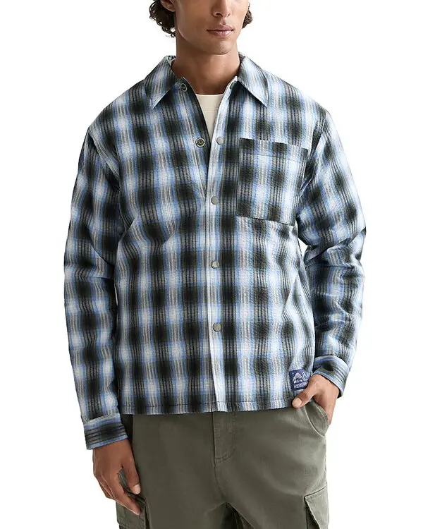 Scotch & Soda Shadow Check Overshirt - Thyme/blue Bonnet